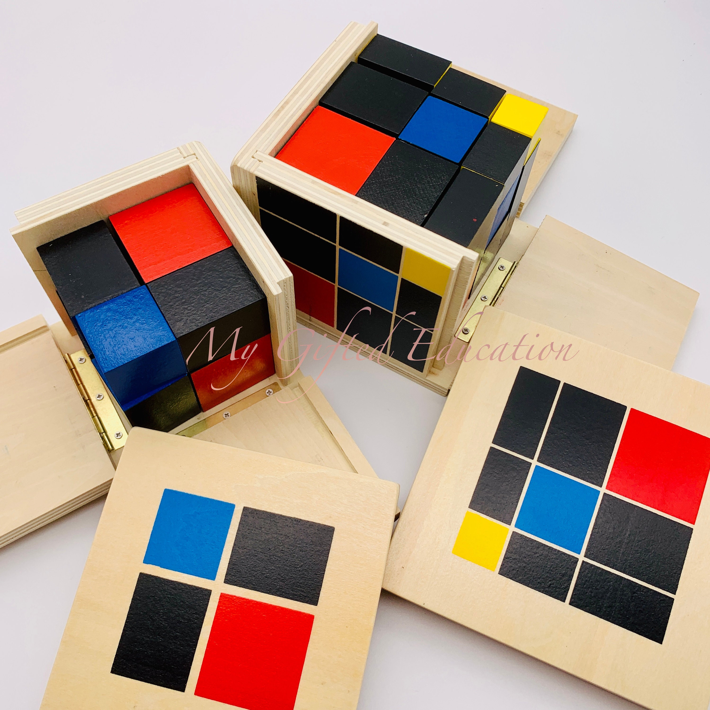 Montessori Binomial Trinomial Cube Math Logic Wood Block 3D - Etsy ...
