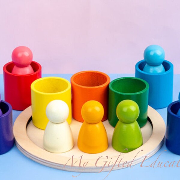 Peg Board Stacking Toy - Etsy