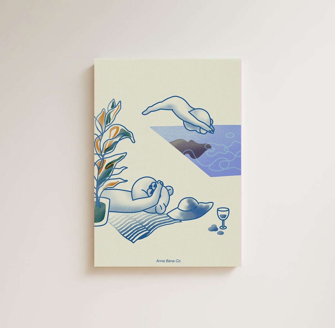 Cynical Bear Character, Dive Bear, Digital Wall Art, Bear Poster ...