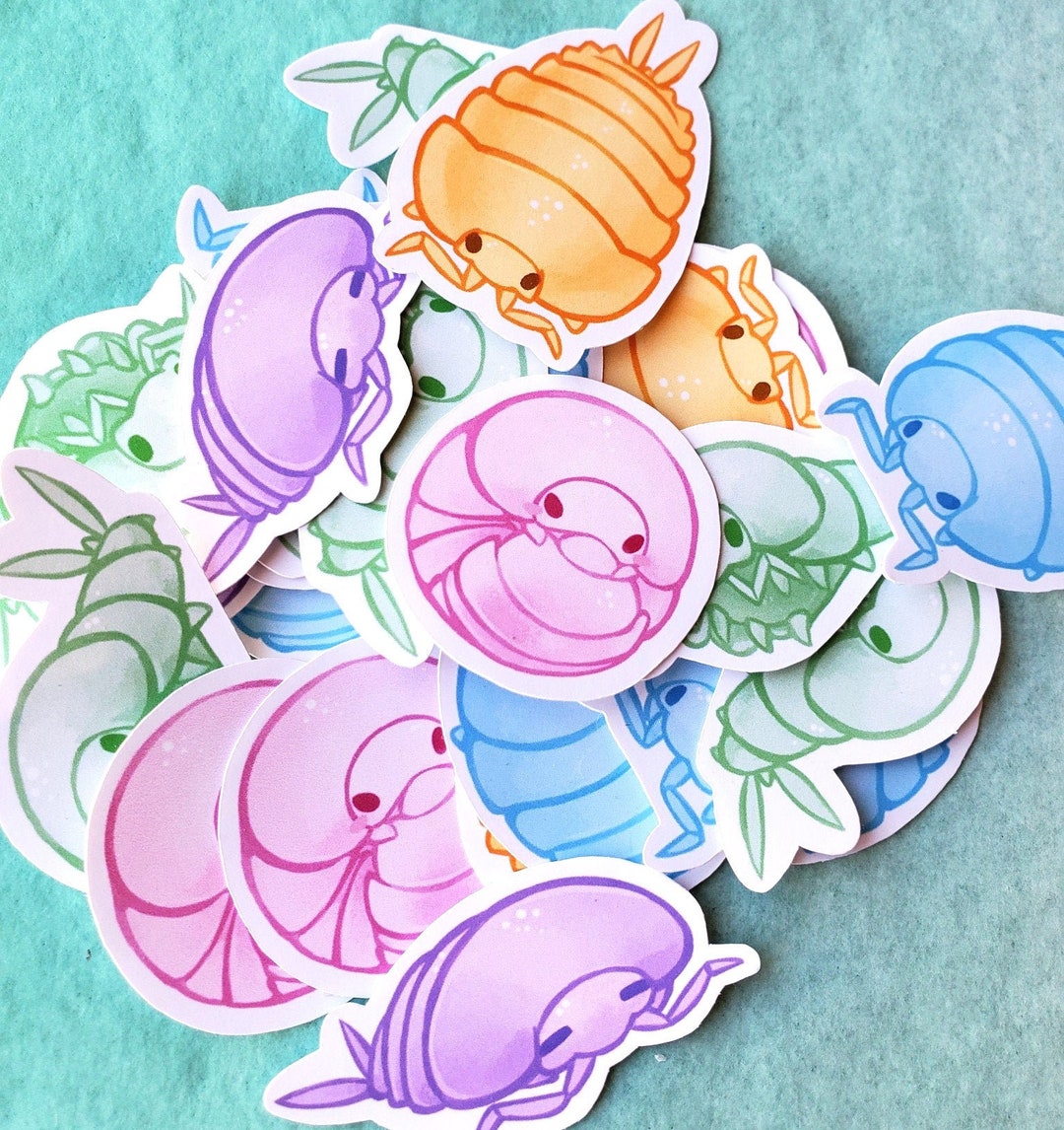 Pastel Isopod Vinyl Stickers - Etsy