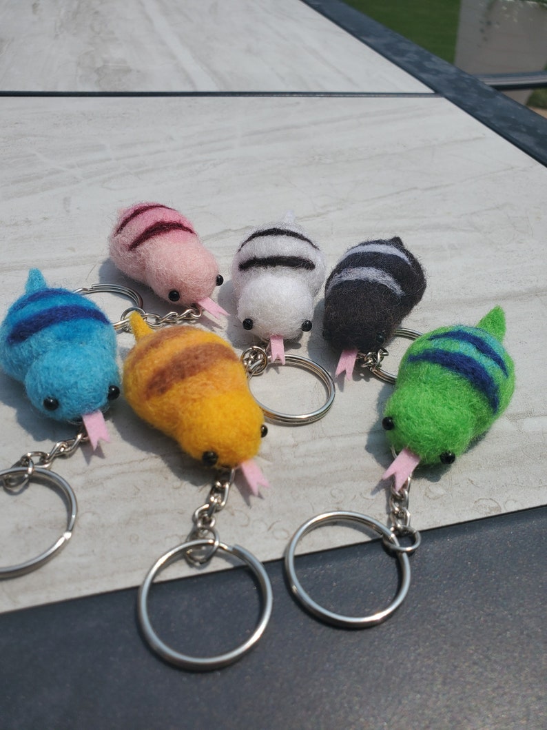Needle felted tsuchinoko keychains | Etsy