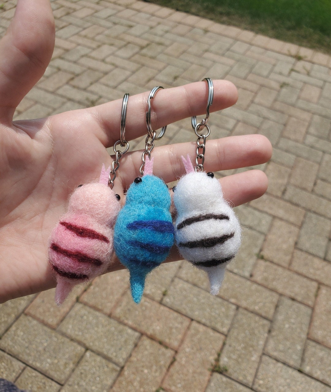 Needle Felted Tsuchinoko Keychains - Etsy