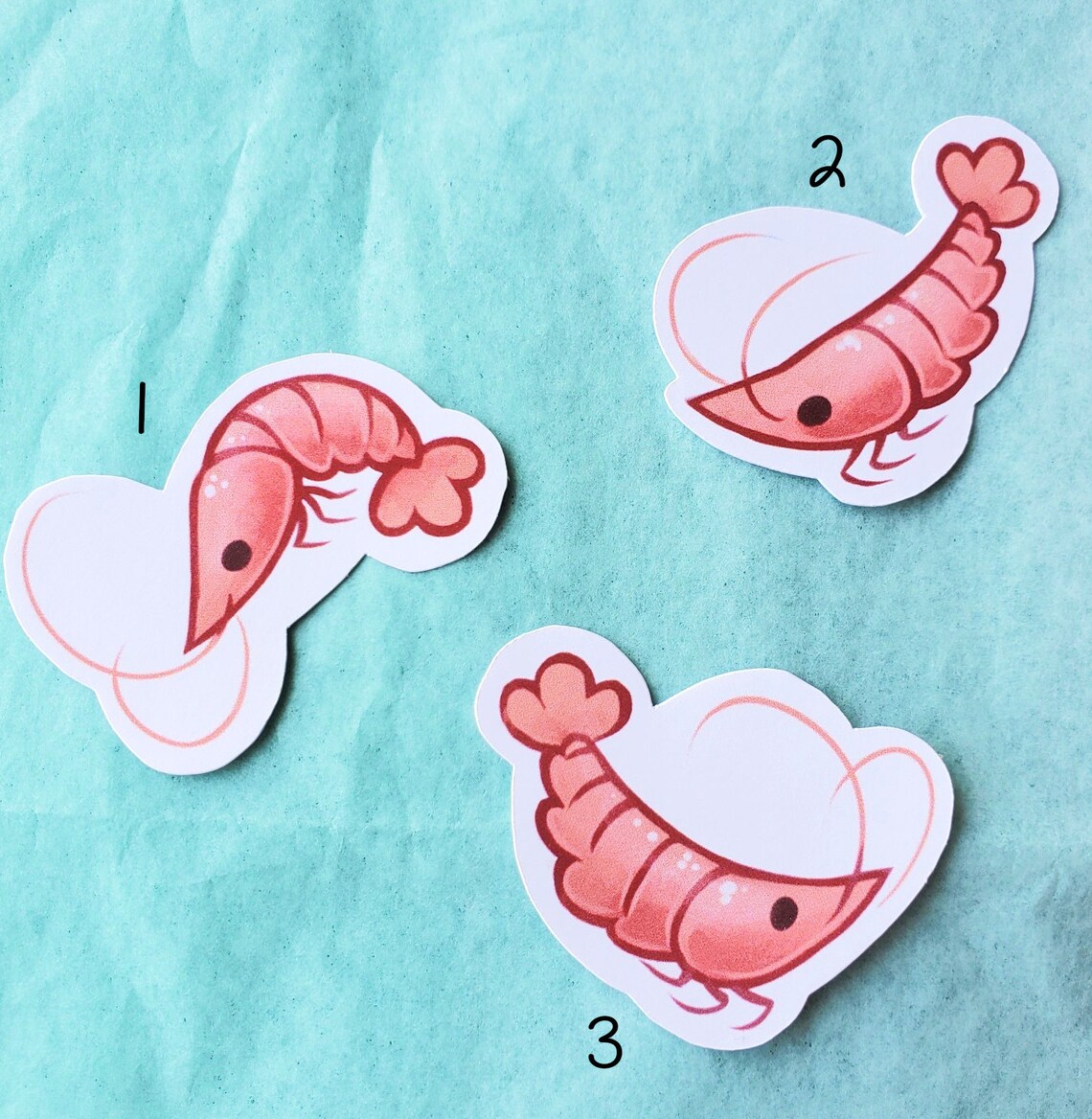 Cherry Shrimp Vinyl Stickers - Etsy