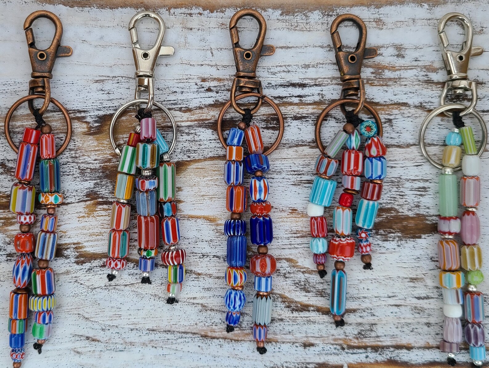 Multicolored Beaded Key Chain/purse/backpack Accessory; Handmade With ...