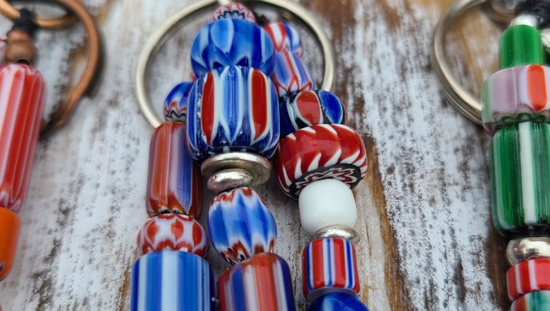 Multicolored Beaded Key Chain/purse/backpack Accessory; Handmade With ...