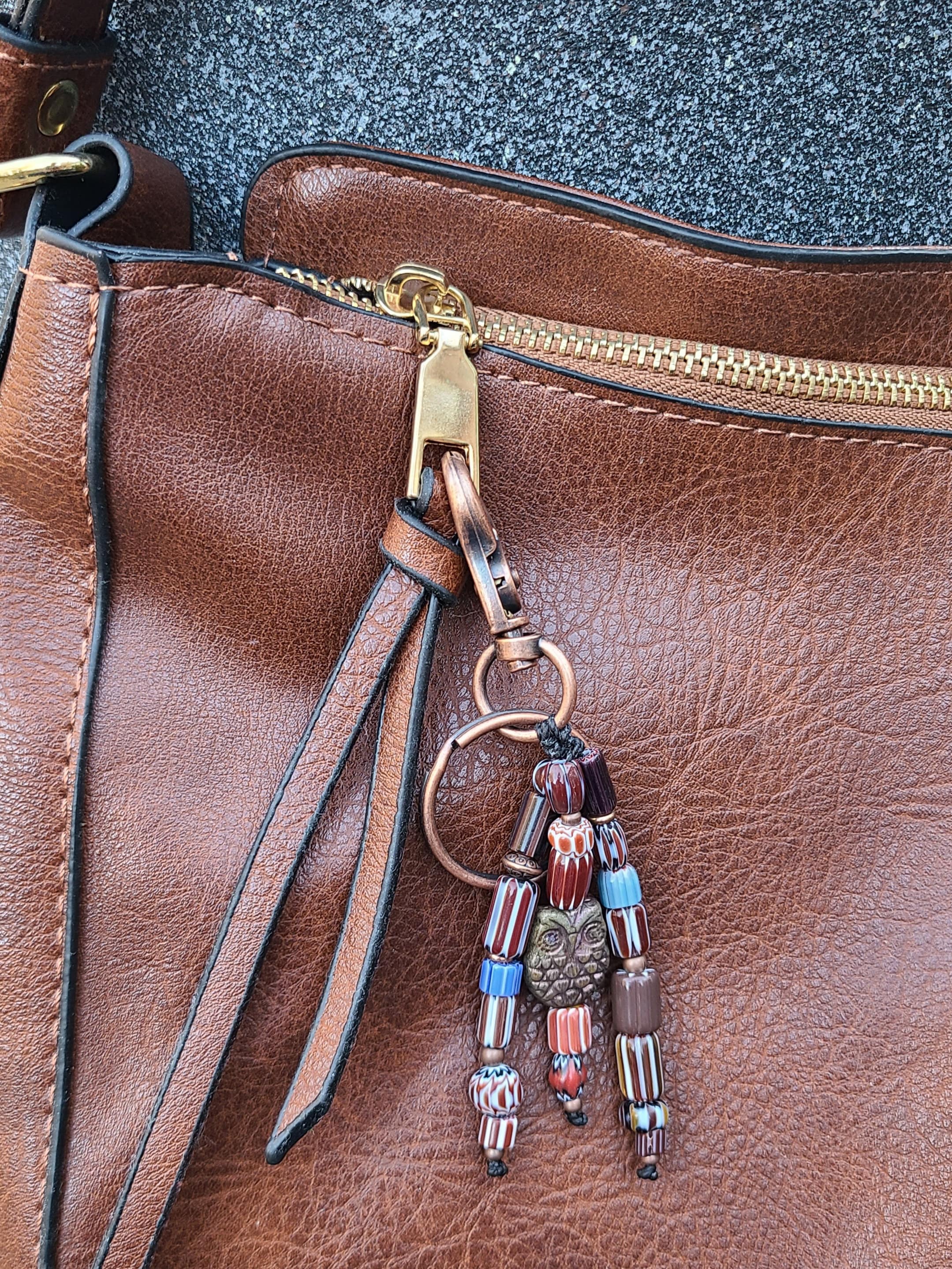 Key Chain/purse/backpack Accessory Handmade W/chevron Beads - Etsy