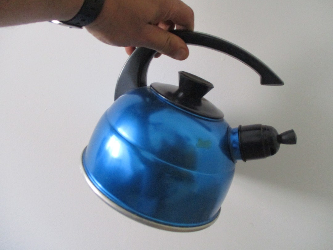 Vintage Blue Kettle , Vintage Kettle ,stove Top Kettle , Blue Kettle ...