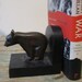 Hand Carved Animal Bookends Vintage Bookends ,bear Cub Bookends, Wooden ...