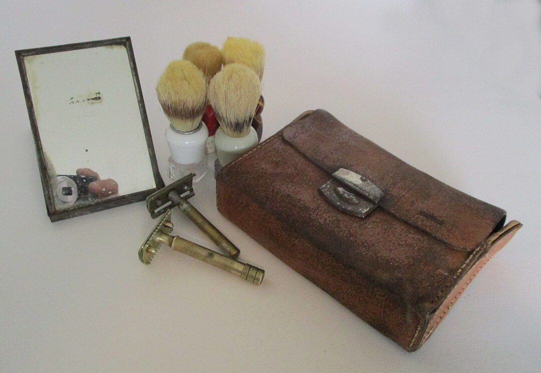 Vintage Shaving Kit, Gillette Single Ring, Traveling Shaving Kit ...
