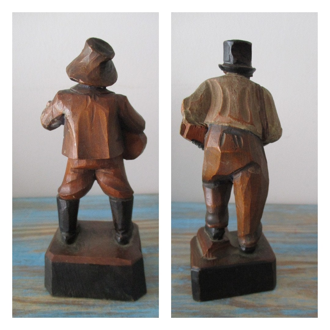 Anri Wooden Musicians, Two Hand Carved Troubadours ,anri Italy, Anri ...