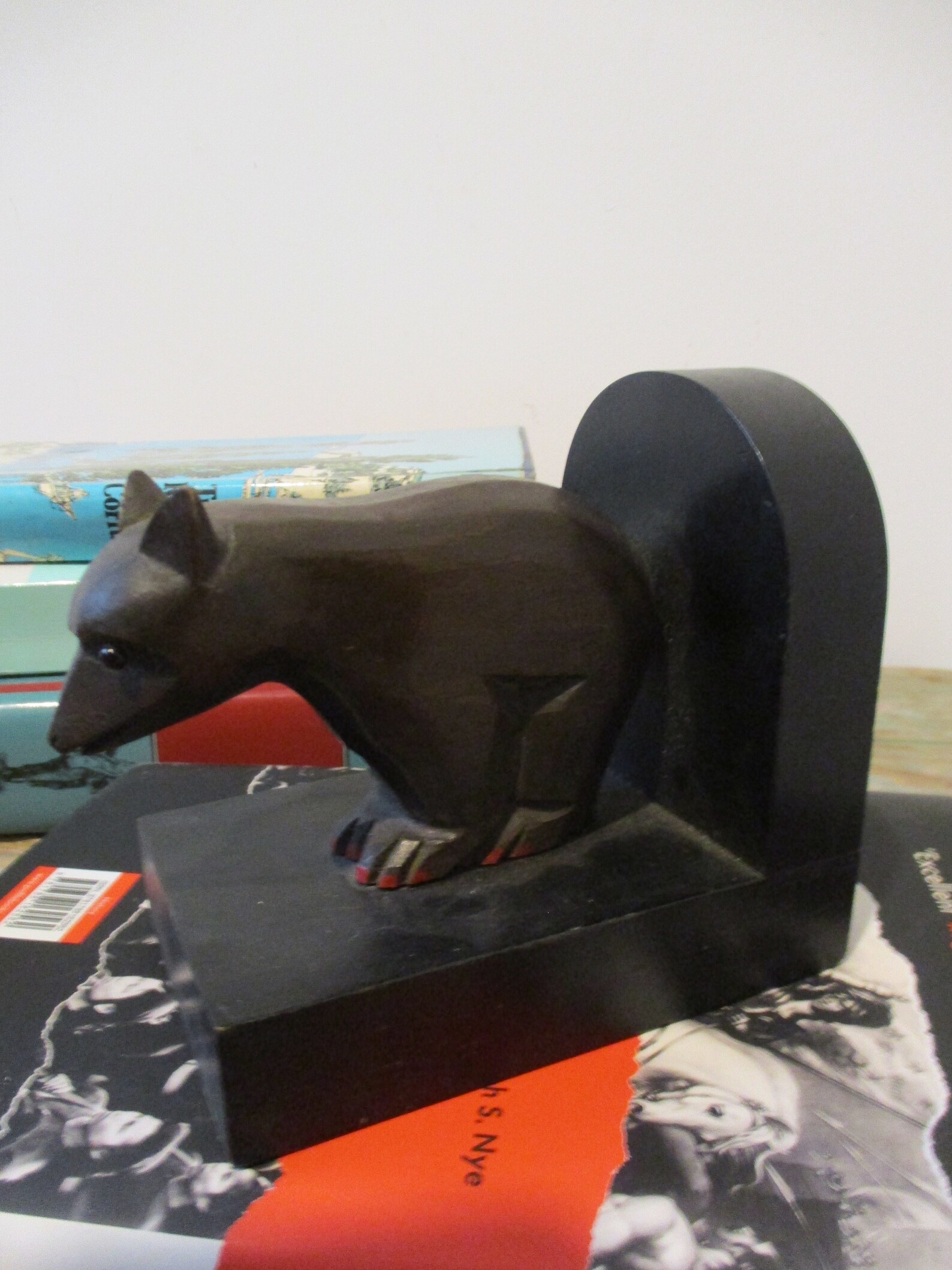 Hand Carved Animal Bookends Vintage Bookends bear Cub | Etsy