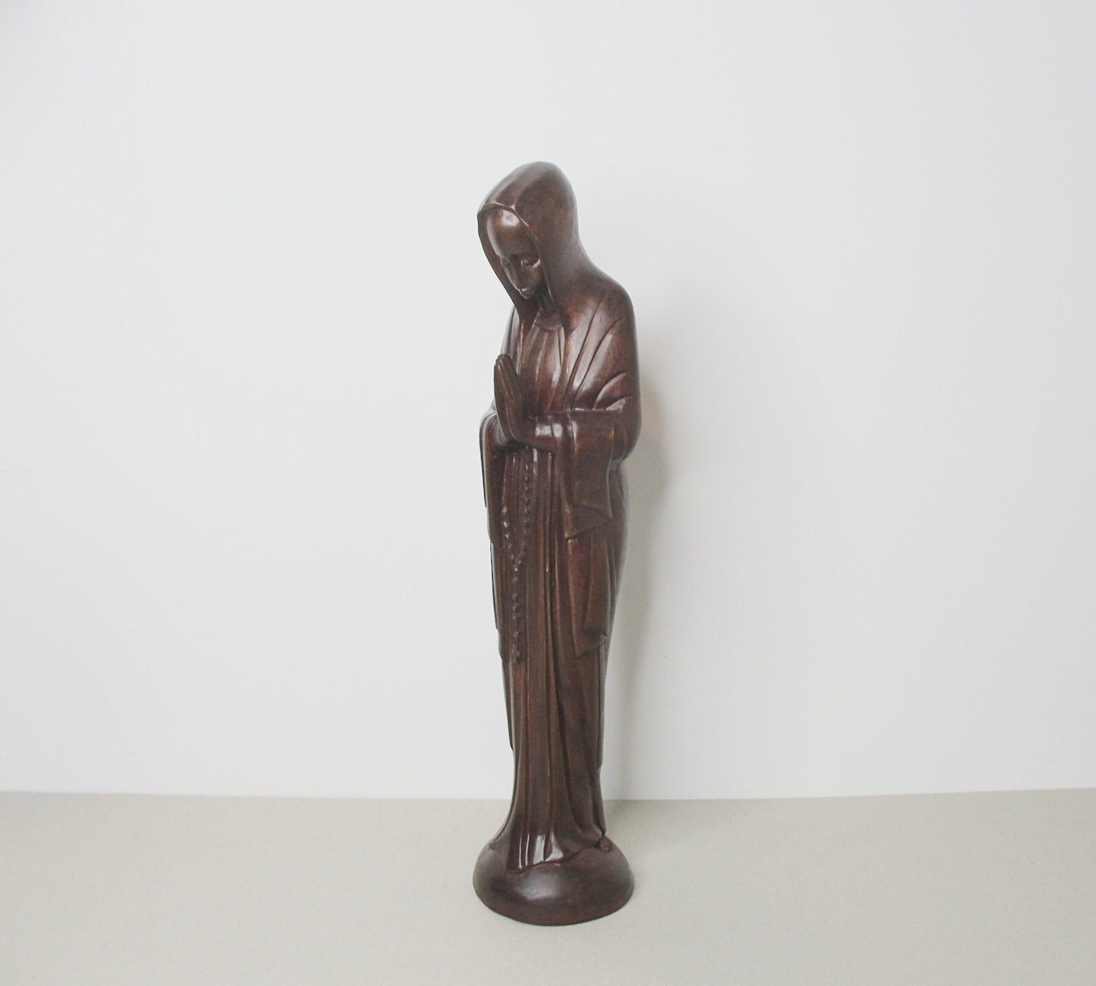 Monk in Prayer Statue ,african Hand Carved Art Deco Wooden Figurine ...