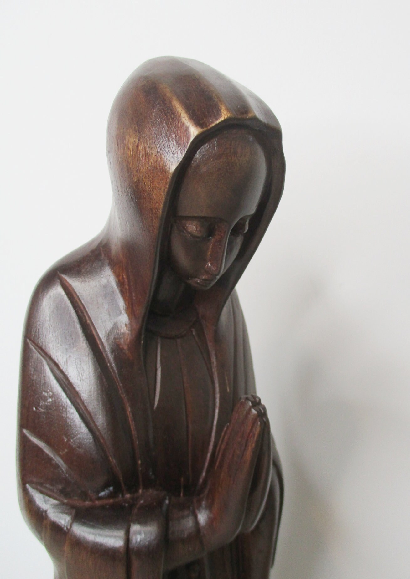 Monk in Prayer Statue ,african Hand Carved Art Deco Wooden Figurine ...