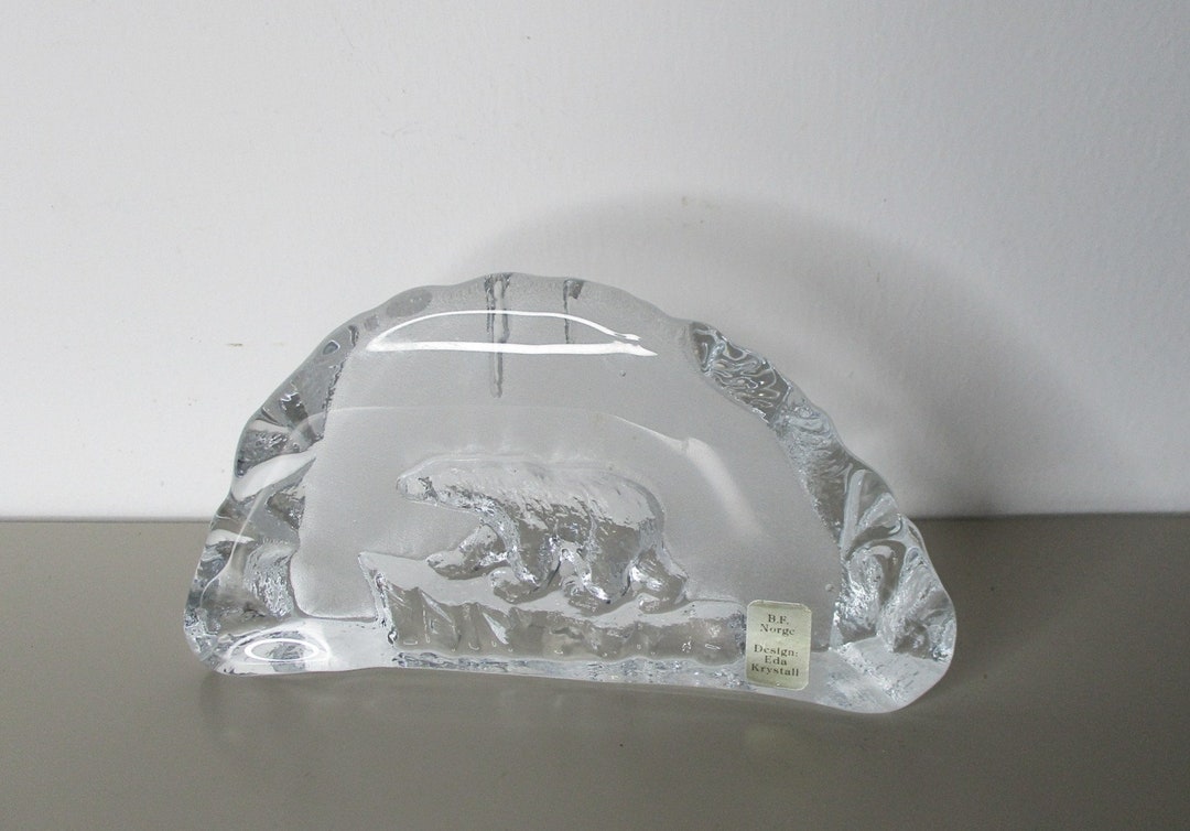Eda Kristall Nya Glasbruket Crystal Polar Bear, Swedish Glass ...