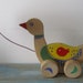 Push Pull Toy Duck, Duck Wheel Cart ,vintage Israeli Toys , Wooden Toys ...
