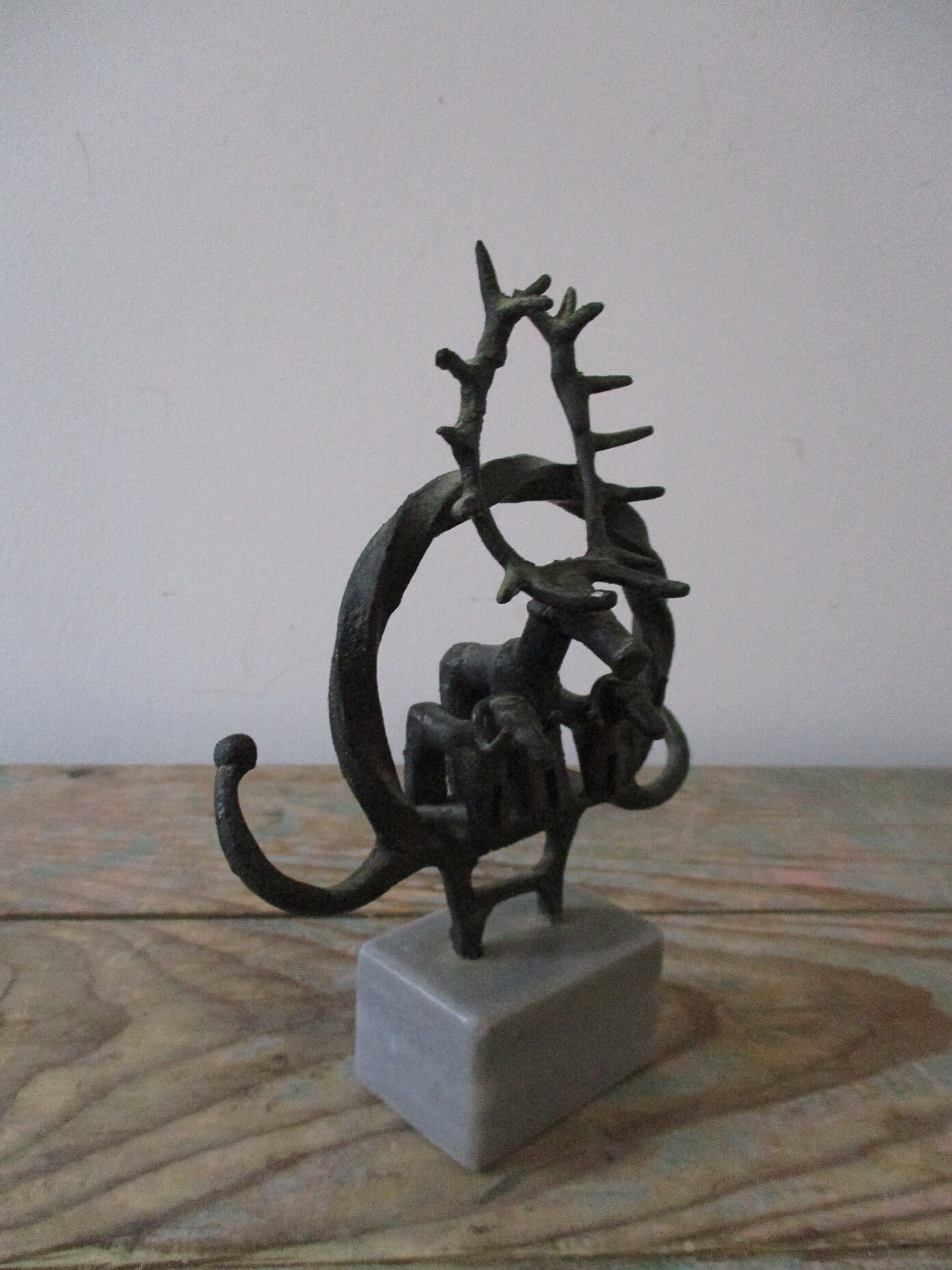 Wrought Iron Reindeer Sculpture Folk Art Reindeer Figurine - Etsy