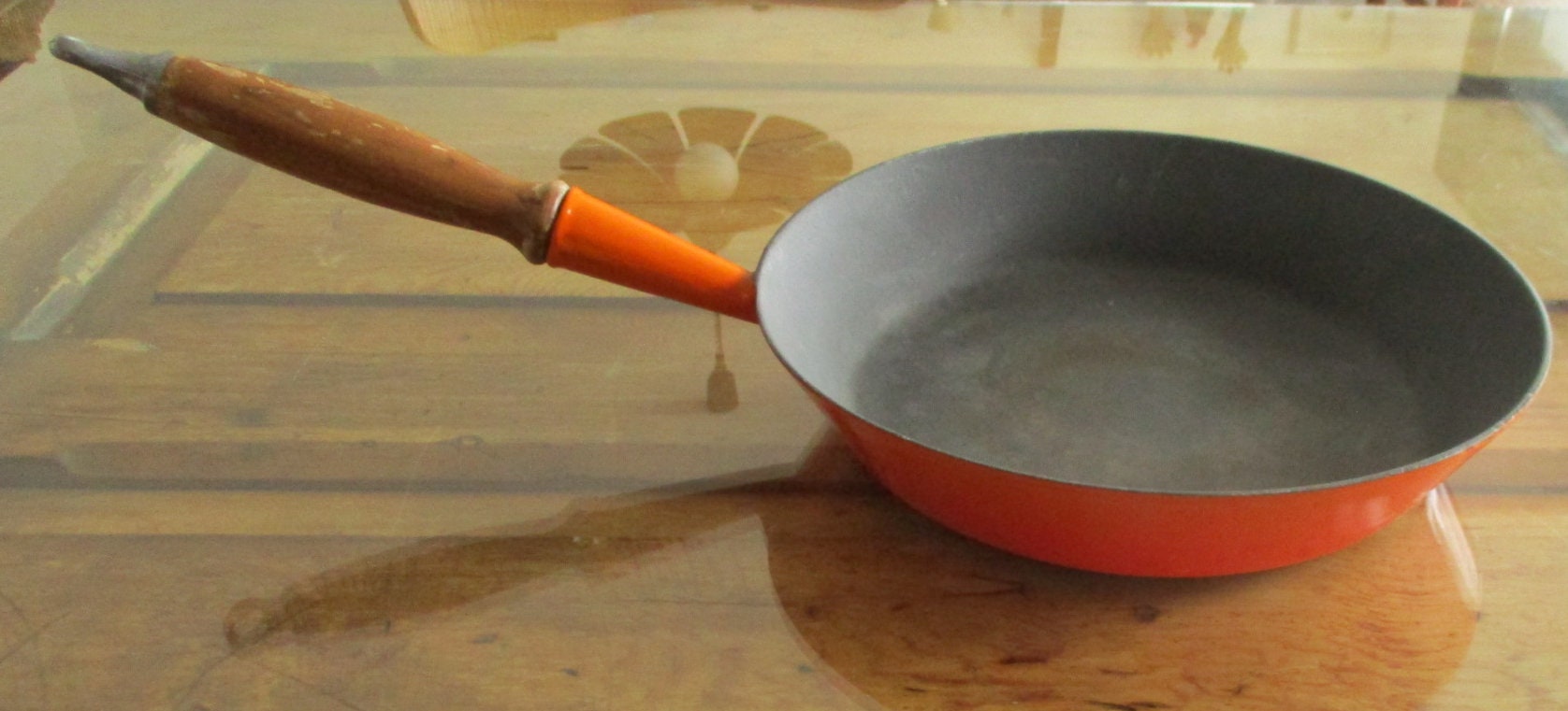 LE CREUSET 28 Skillet /frying Pan, French Kitchen ,le Creuset Orange ...