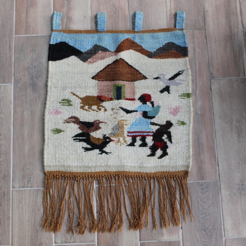 Vintage Goat Wool Rug - Etsy UK