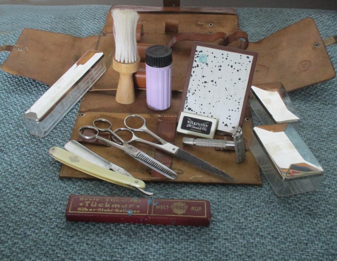 Vintage Shaving Kit, Gillette Single Ring, Traveling Shaving Kit ...