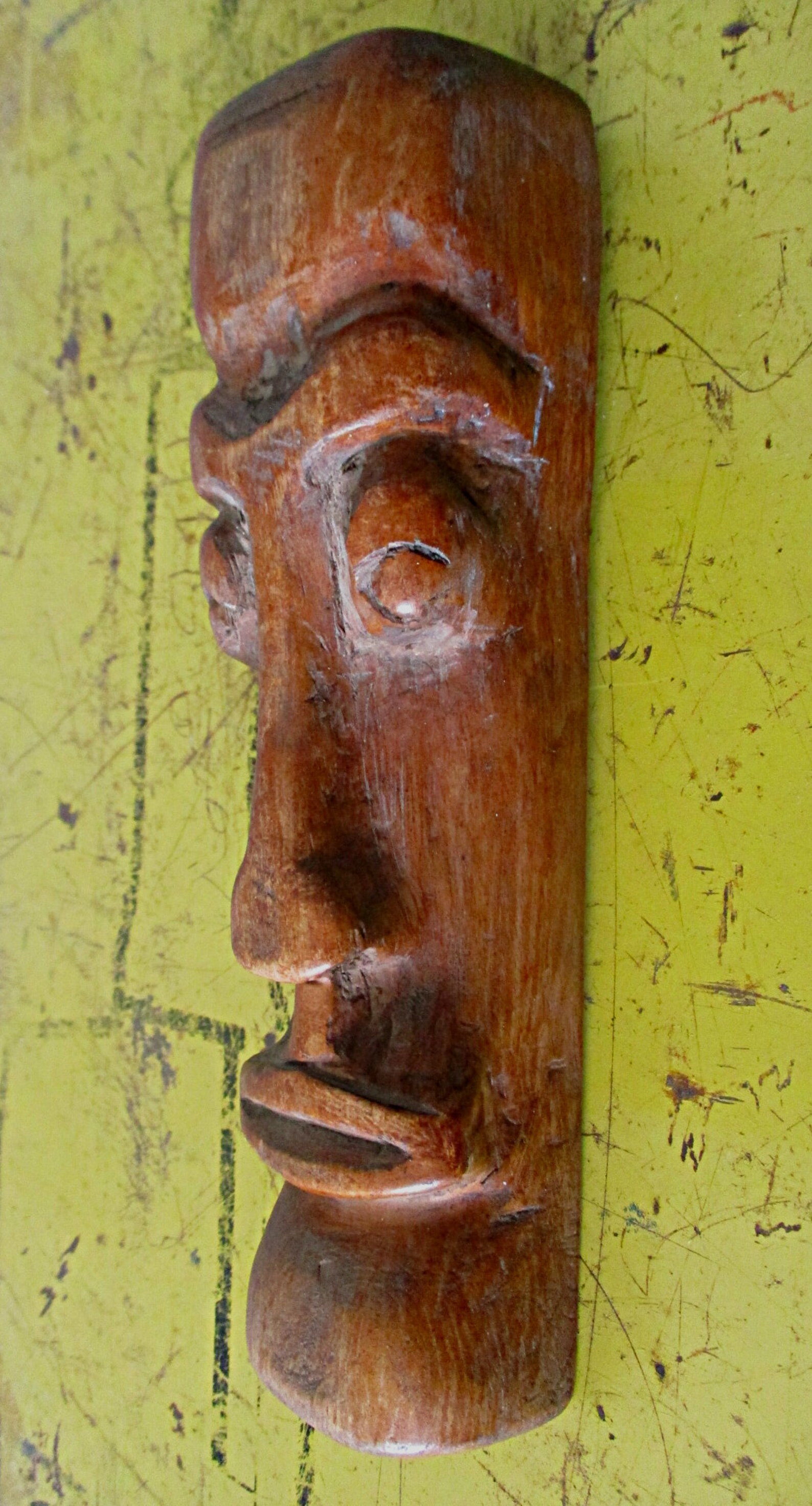 Folk Art Carved Face primitive Carved Mask folk Art Wood - Etsy