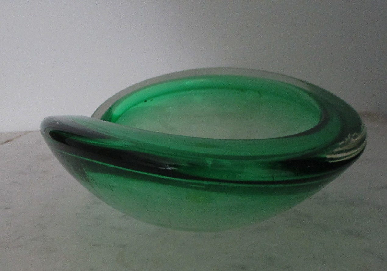 Vintage Murano Glass Ashtray Bowlmurano Cigar Ashtray Etsy