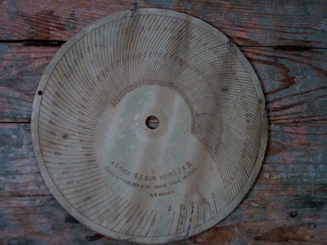 Quick Firing Gun Range Table ,WW2 British Navy Q.F Gun Range Table,ww2 ...