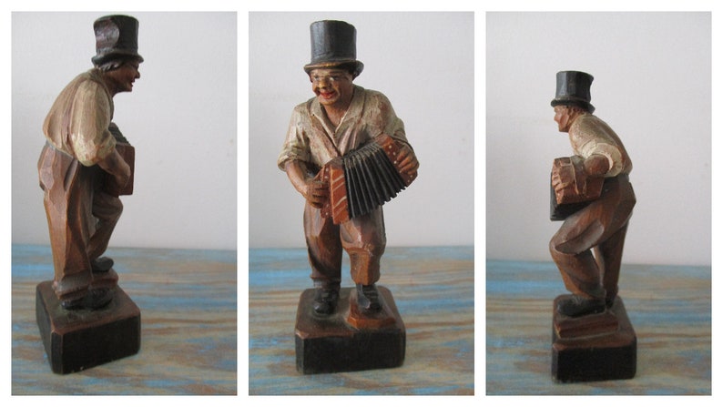 Anri Wooden Musicians, Two Hand Carved Troubadours ,anri Italy, Anri ...