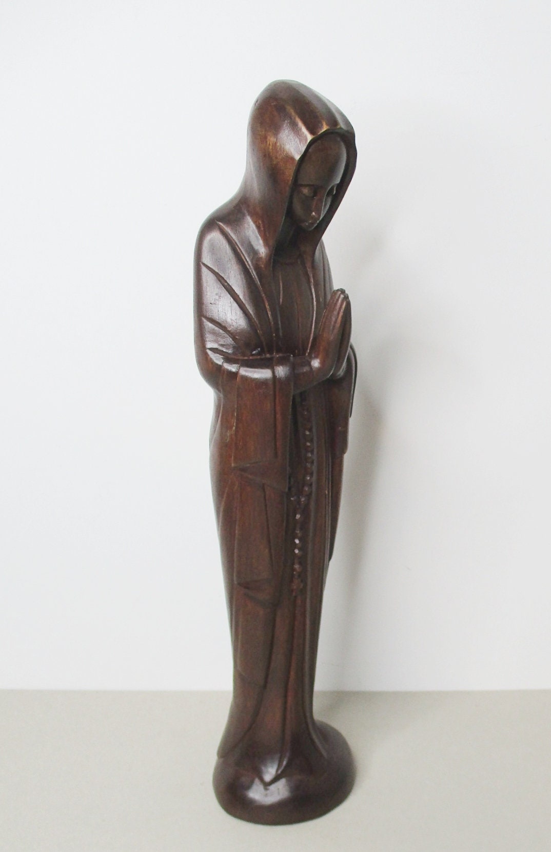 Monk in Prayer Statue ,african Hand Carved Art Deco Wooden Figurine ...