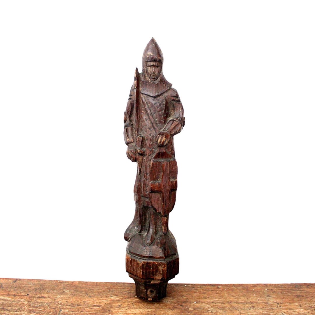 Knight in Armor Caryatid, Antique Carved Caryatid, Carved Wooden ...