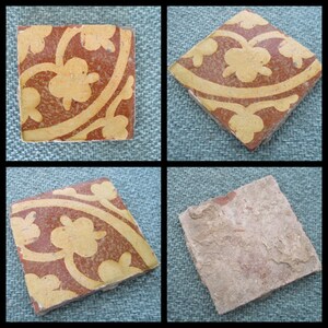 Antique Tiles ,four Tile Floral Motif ,antique Tiles, Antique Tile Set ...