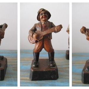 Anri Wooden Musicians, Two Hand Carved Troubadours ,anri Italy, Anri ...