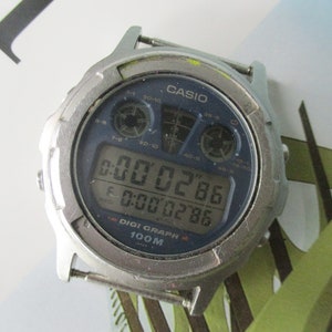 Casio DGW-300 Digi Graph Alarm Chrono Water Resist 100m, Vtg Men's ...