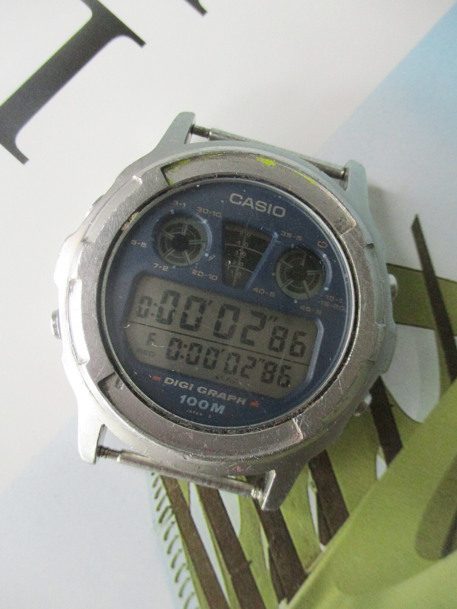 Casio DGW-300 Digi Graph Alarm Chrono Water Resist 100m, reloj digital para hombre Vtg, reloj ...