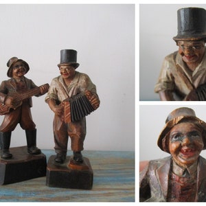 Anri Wooden Musicians, Two Hand Carved Troubadours ,anri Italy, Anri ...