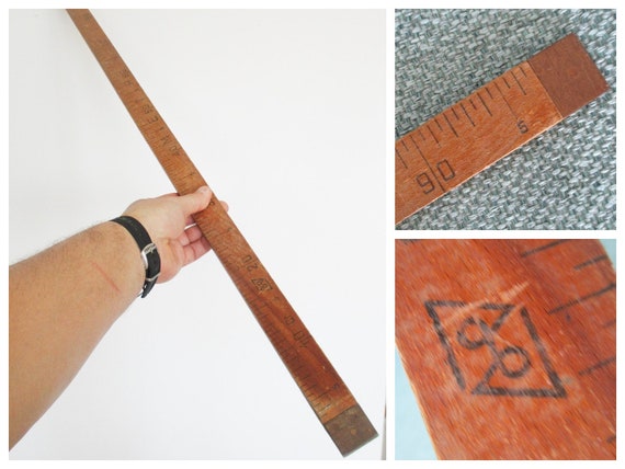 Wooden Ruler large Architectural Steel Tipped Ruler - Etsy