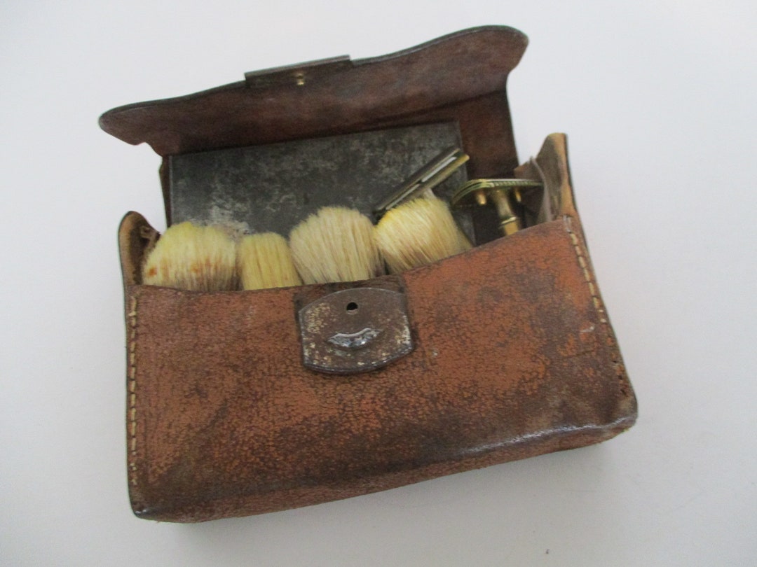 Vintage Shaving Kit, Gillette Single Ring, Traveling Shaving Kit ...