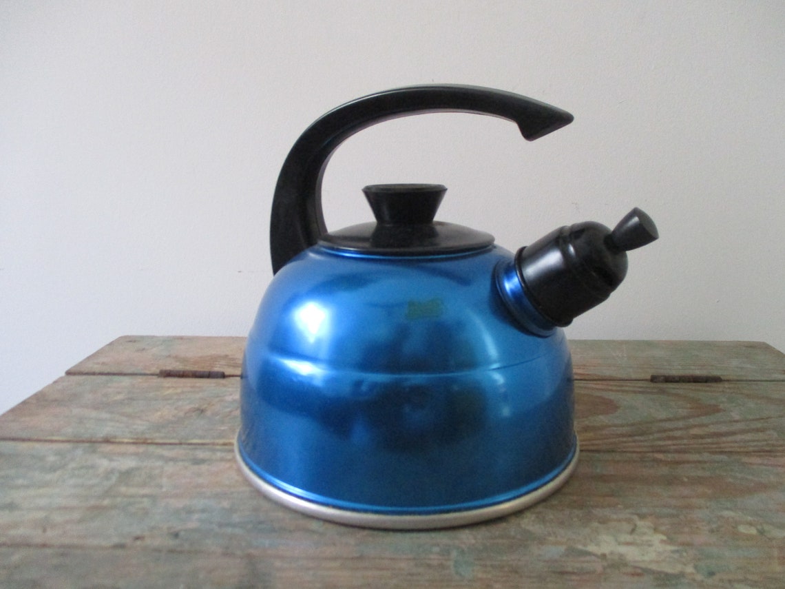 Vintage blue kettle vintage kettle stove top kettle blue | Etsy