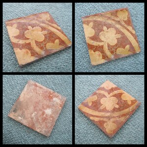 Antique Tiles ,four Tile Floral Motif ,antique Tiles, Antique Tile Set ...