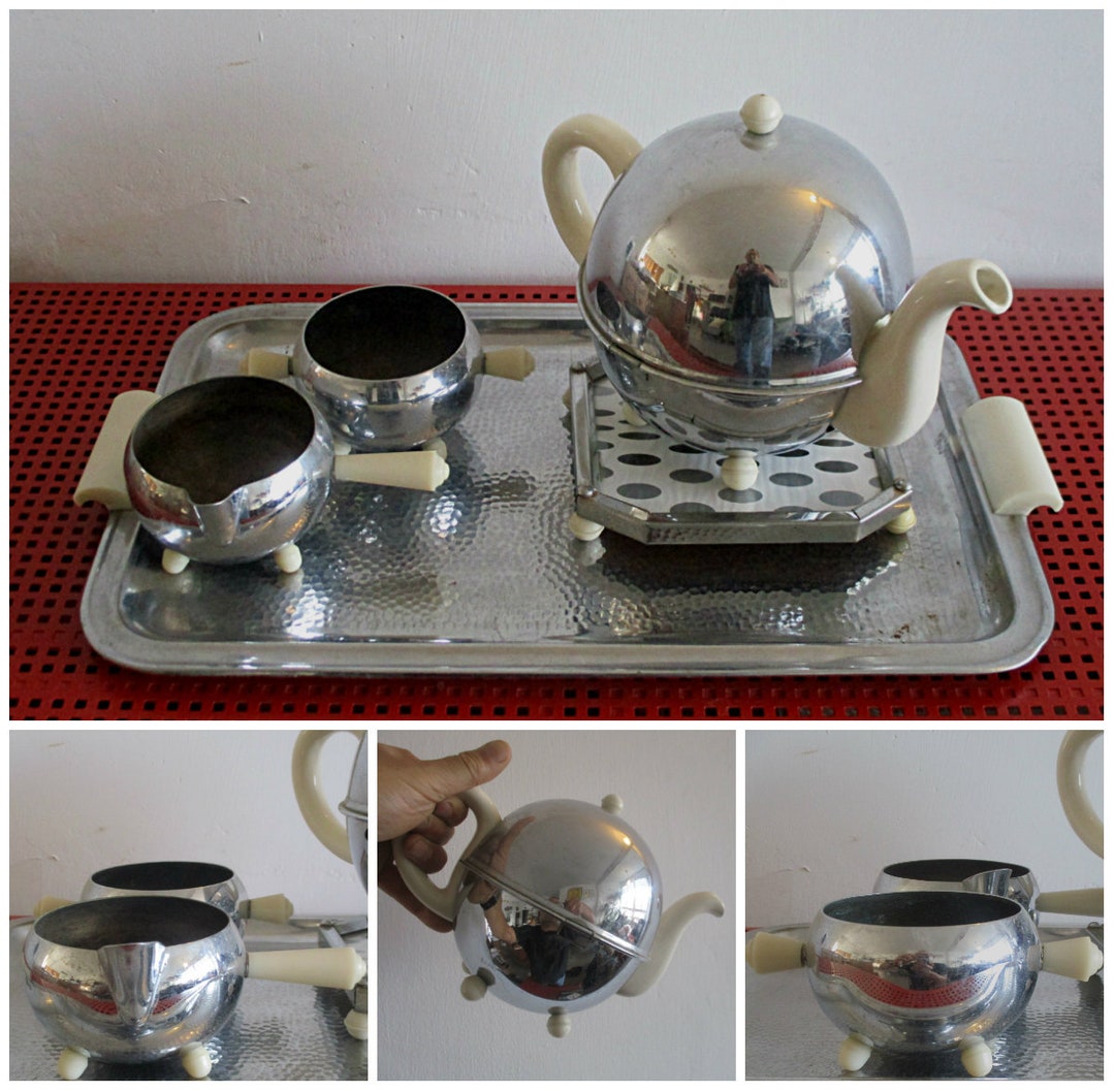 Ever Hot Tea Service, Art Deco Tea Service , Vintage Ever Hot Tea Pot ...