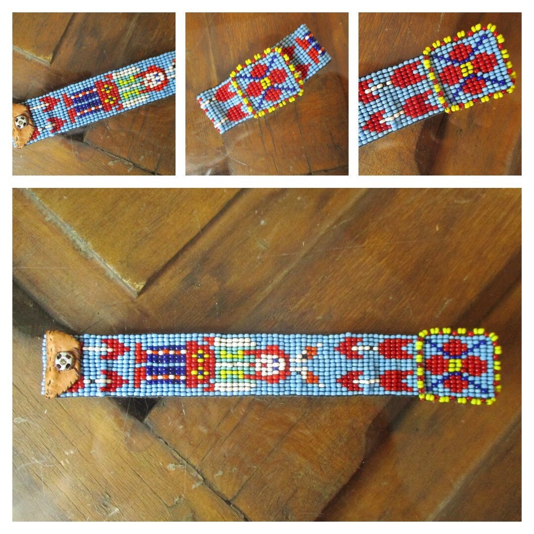 Beaded Native American Wristband,intage Boho Native American Beaded ...