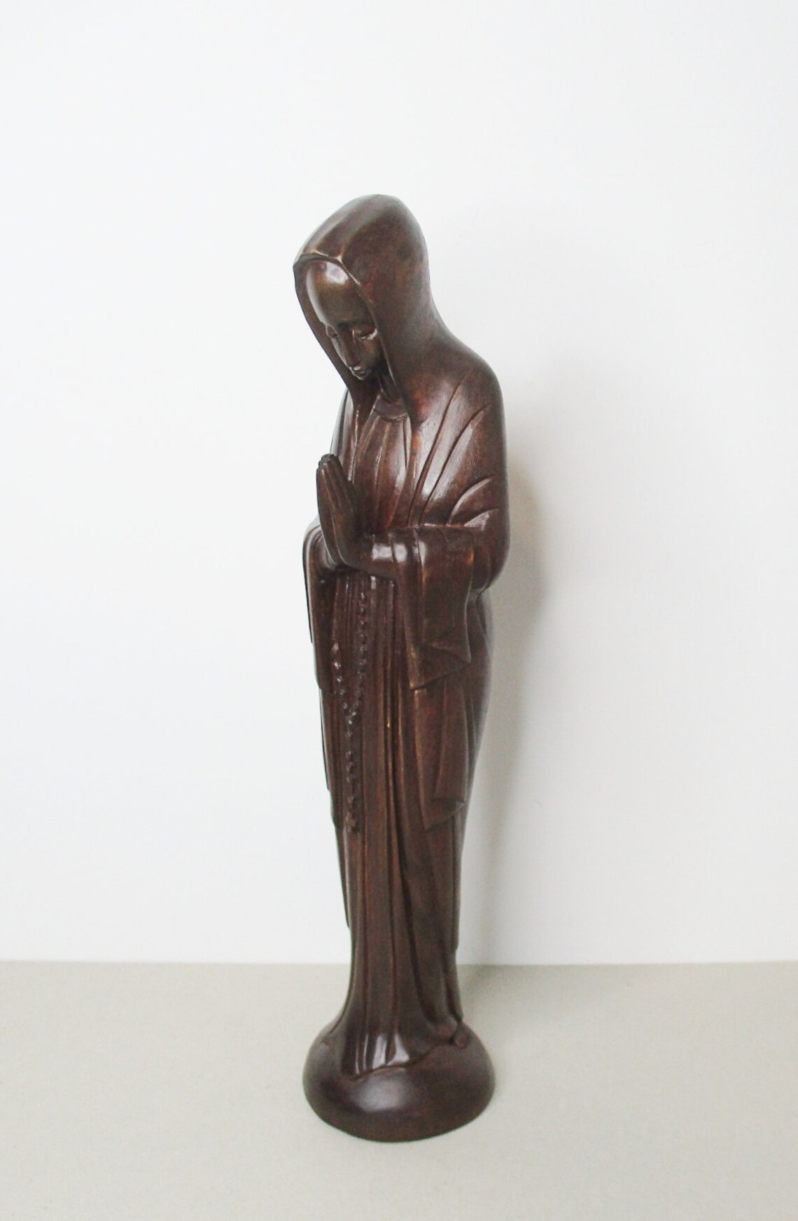 Monk in Prayer Statue ,african Hand Carved Art Deco Wooden Figurine ...