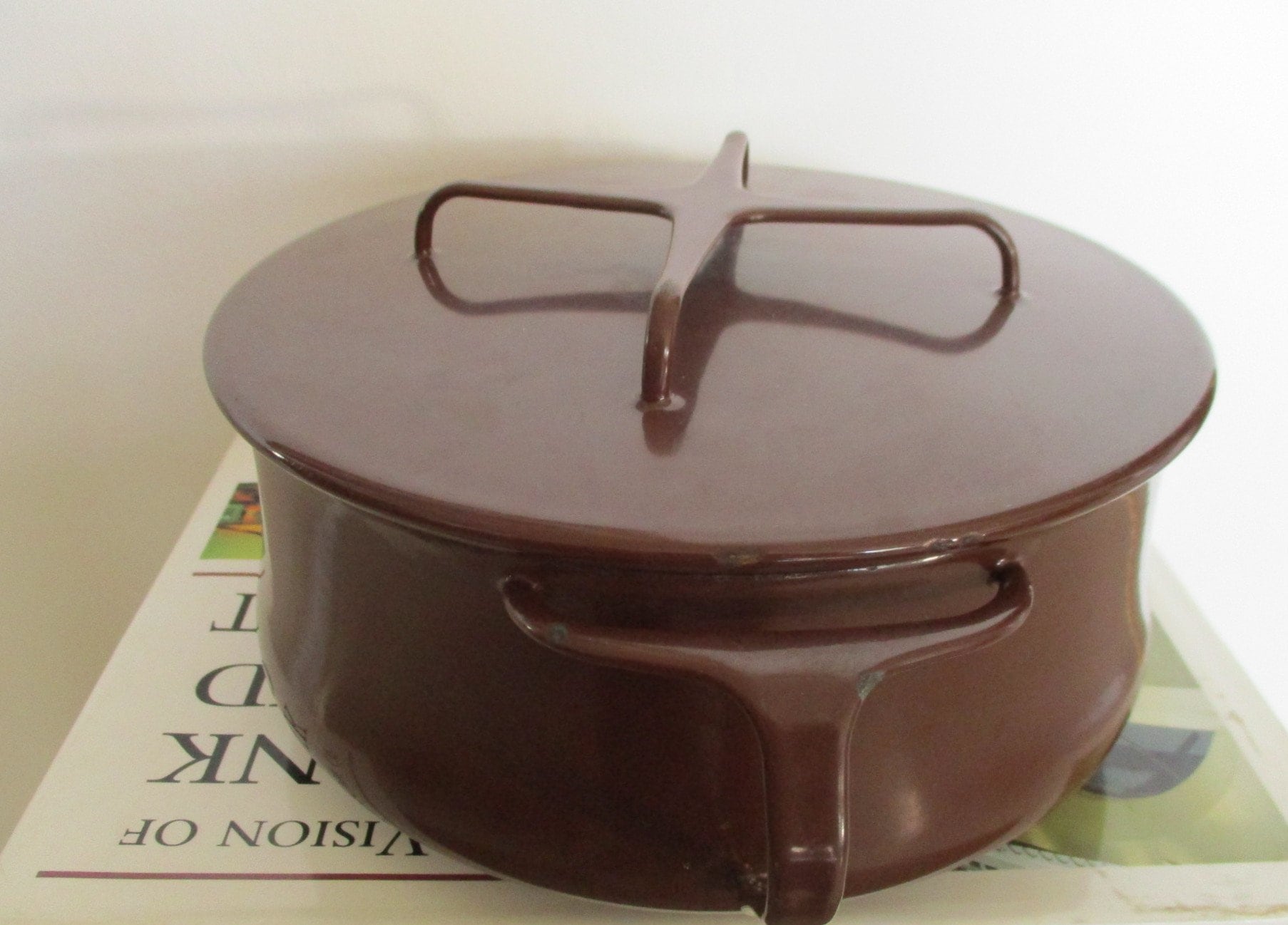 Brown Dansk Enamel Stock Pot With Lid. Scandinavian Cookware. Mid ...