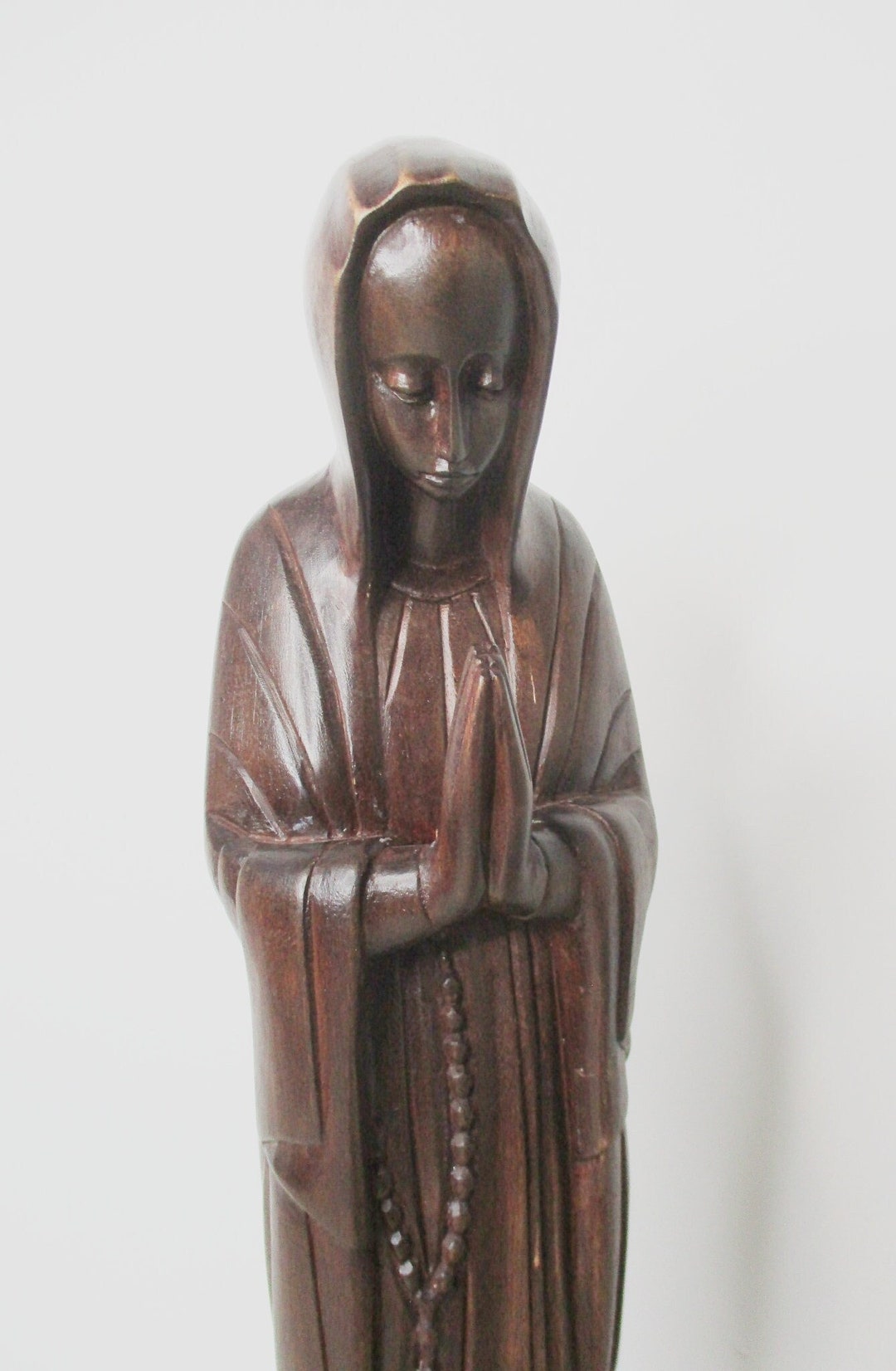 Monk in Prayer Statue ,african Hand Carved Art Deco Wooden Figurine ...