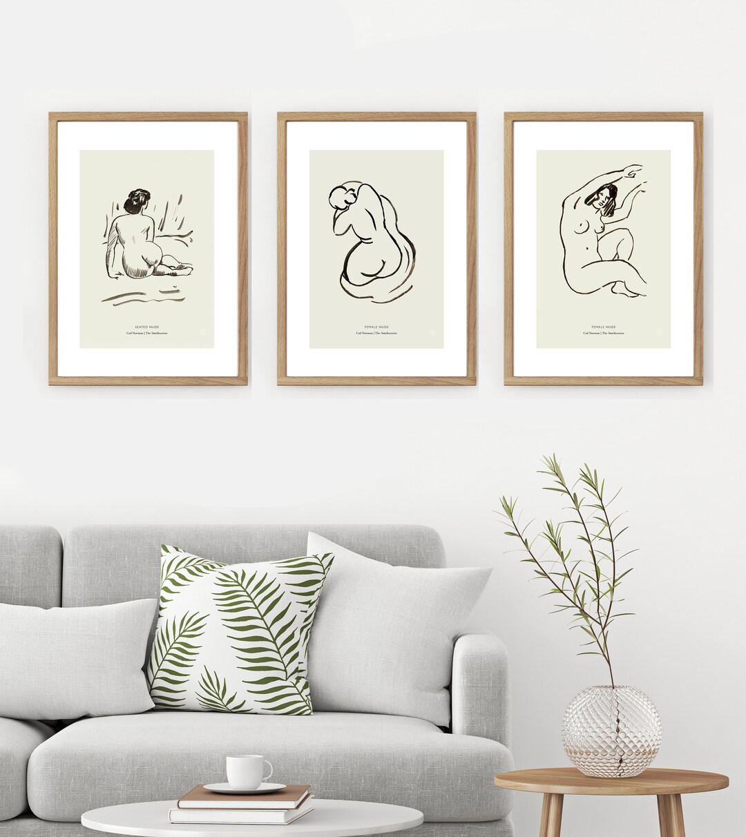 Female Form Monochrome Wall Art Print Set - Etsy