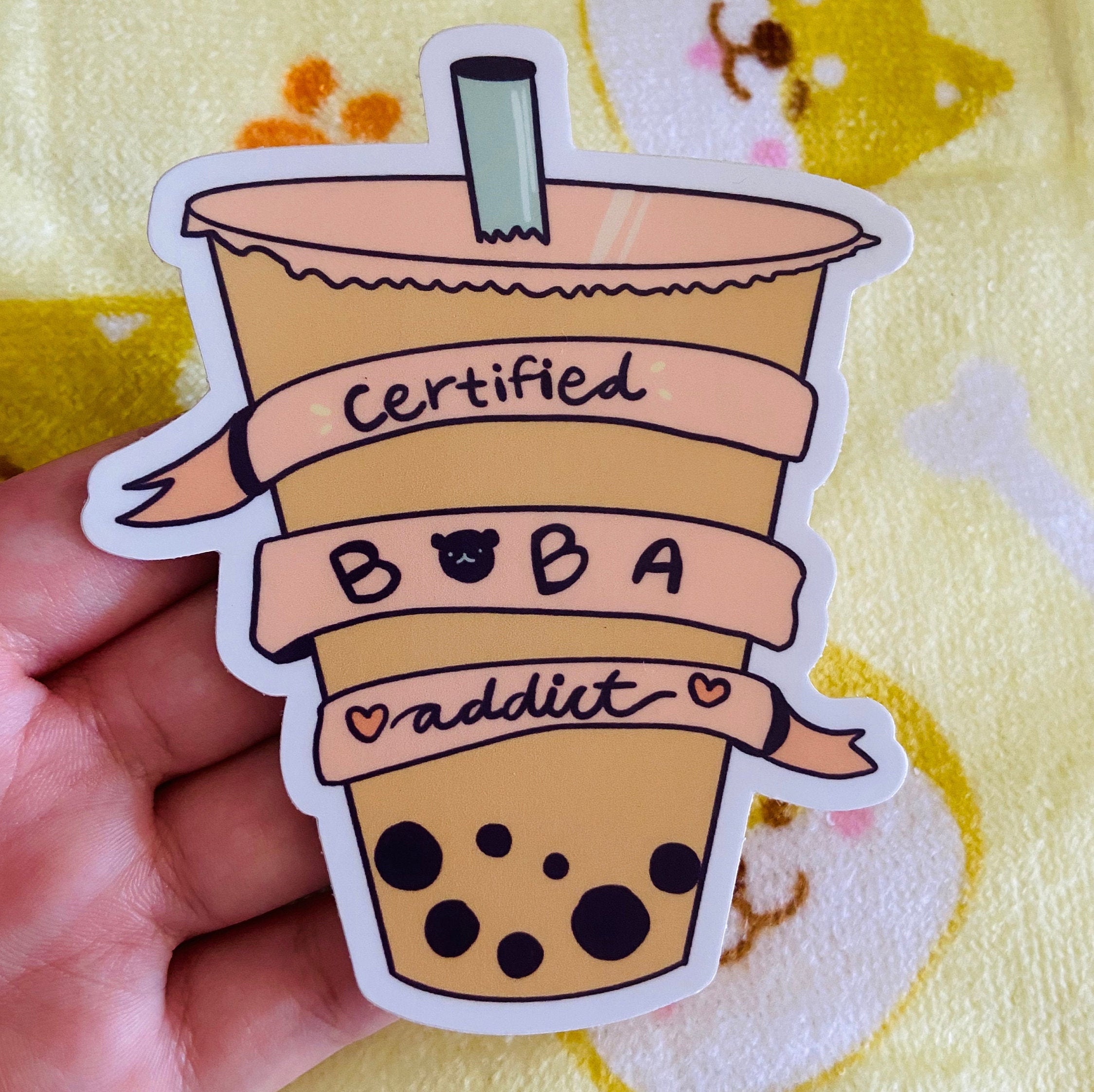 Large 4in. Certified Boba Addict Sticker - Etsy