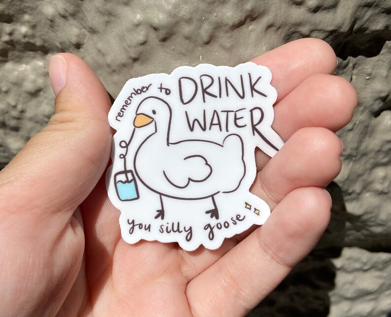 Remember to Drink Water You Silly Goose | 2x2in Vinyl WATERPROOF ...