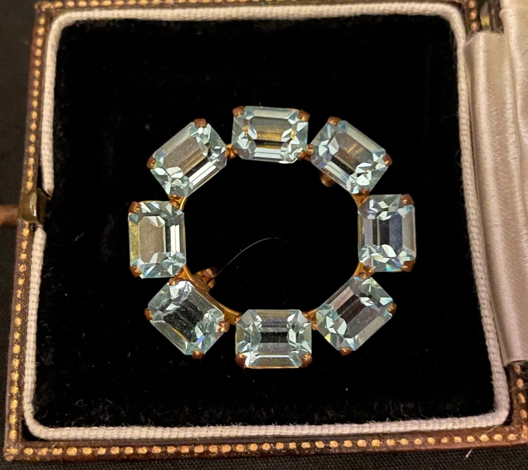 Vintage Paste Topaz Glass Brooch - Etsy