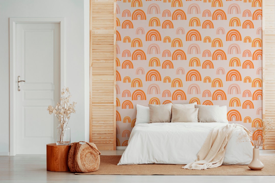 Boho Rainbow Mural Peel and Stick Removable Decal Wallpaper - Etsy