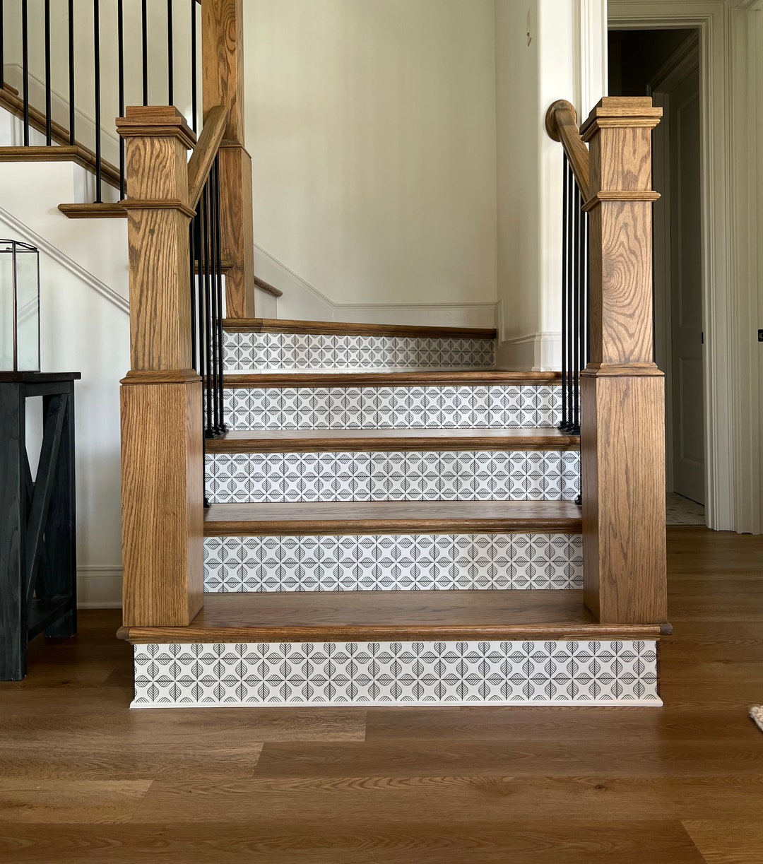 Leaf Outline Stair Riser Decals Vinyl Strips Minimalist Farmhouse Modern Peel and Stick ...
