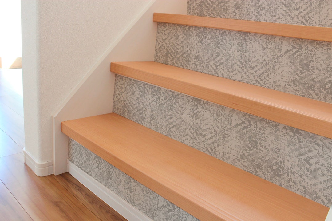 Scandinavian Texture Gray Stair Riser Decals Peel and Stick Removable ...